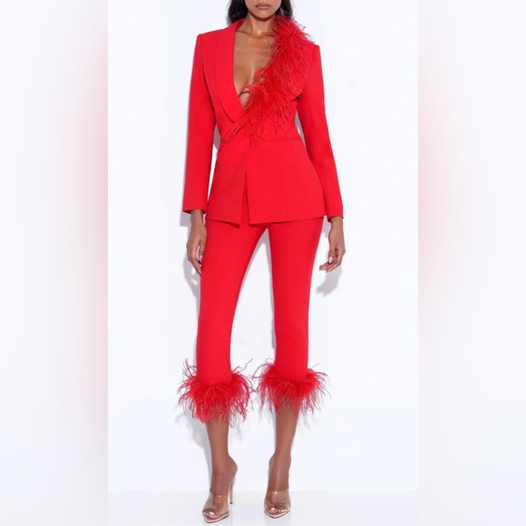 Miss Circle | Pants & Jumpsuits | Miss Circle Yulia Red Suit Blazer ...